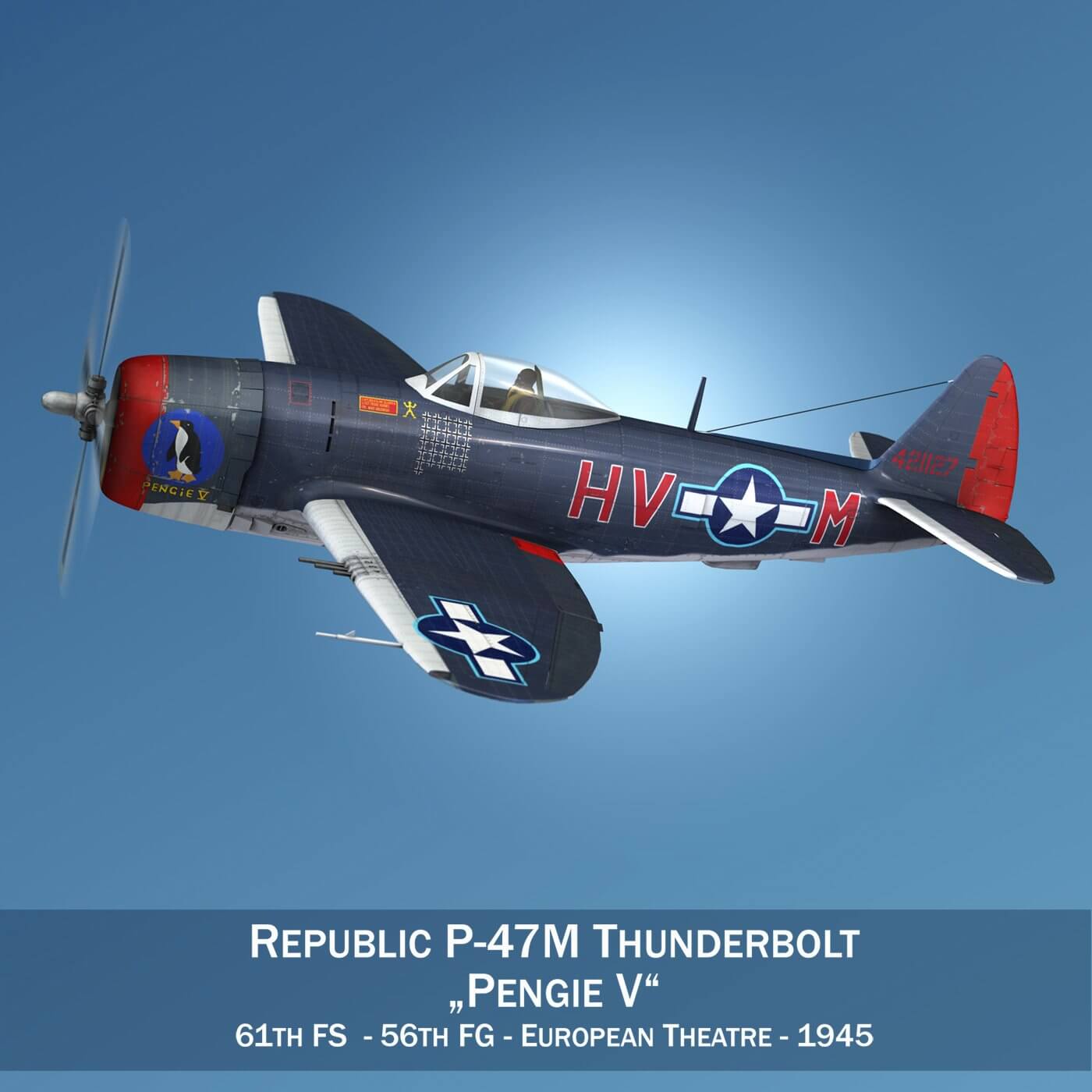 Republic P-47M Thunderbolt - Pengie V 3D Model by panaristi