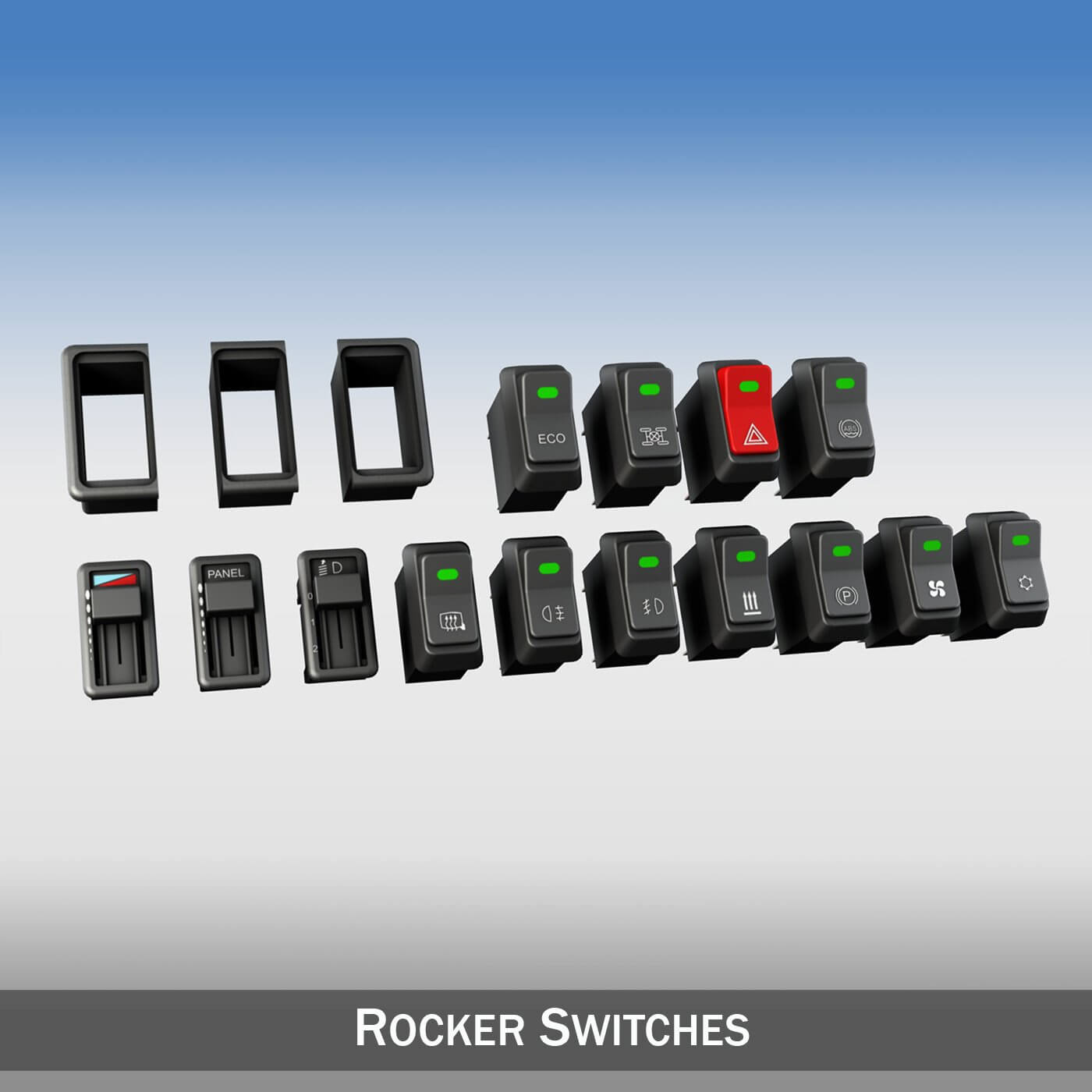 Rocker Switches - 3D Model by panaristi