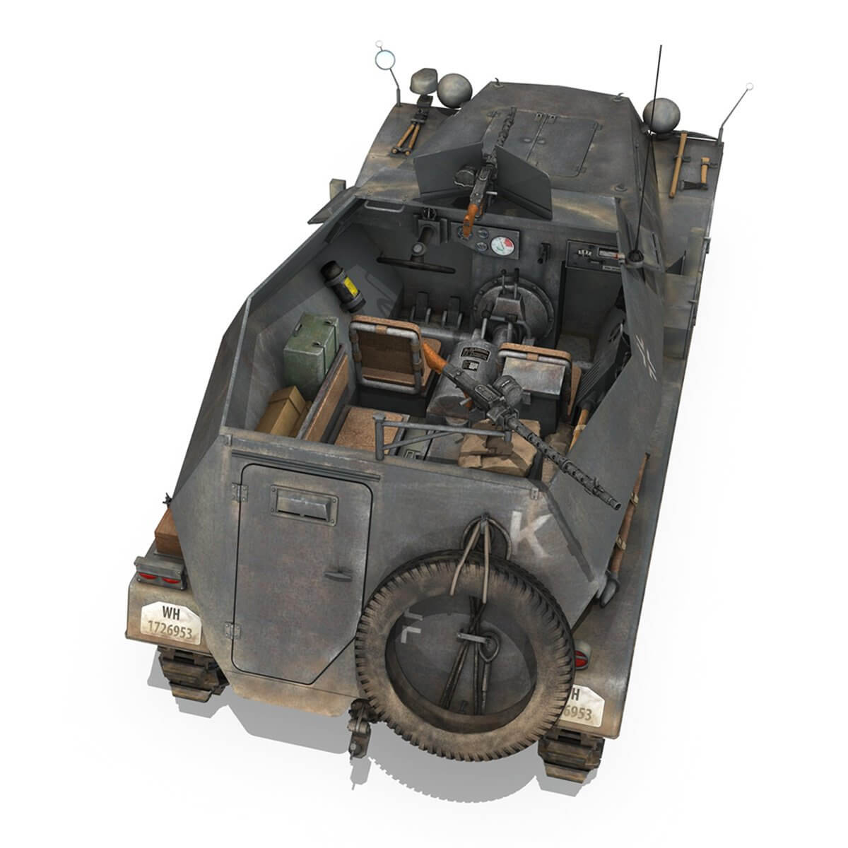 SD.KFZ 250 - Half-track Troop Carrier 3D Model by panaristi