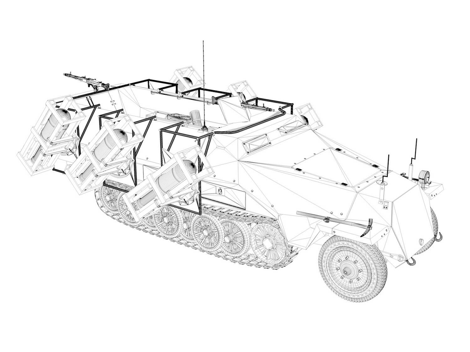 SD.KFZ 251/1 Ausf.D - Stuka Zu Fuss - 825 3D Model by panaristi