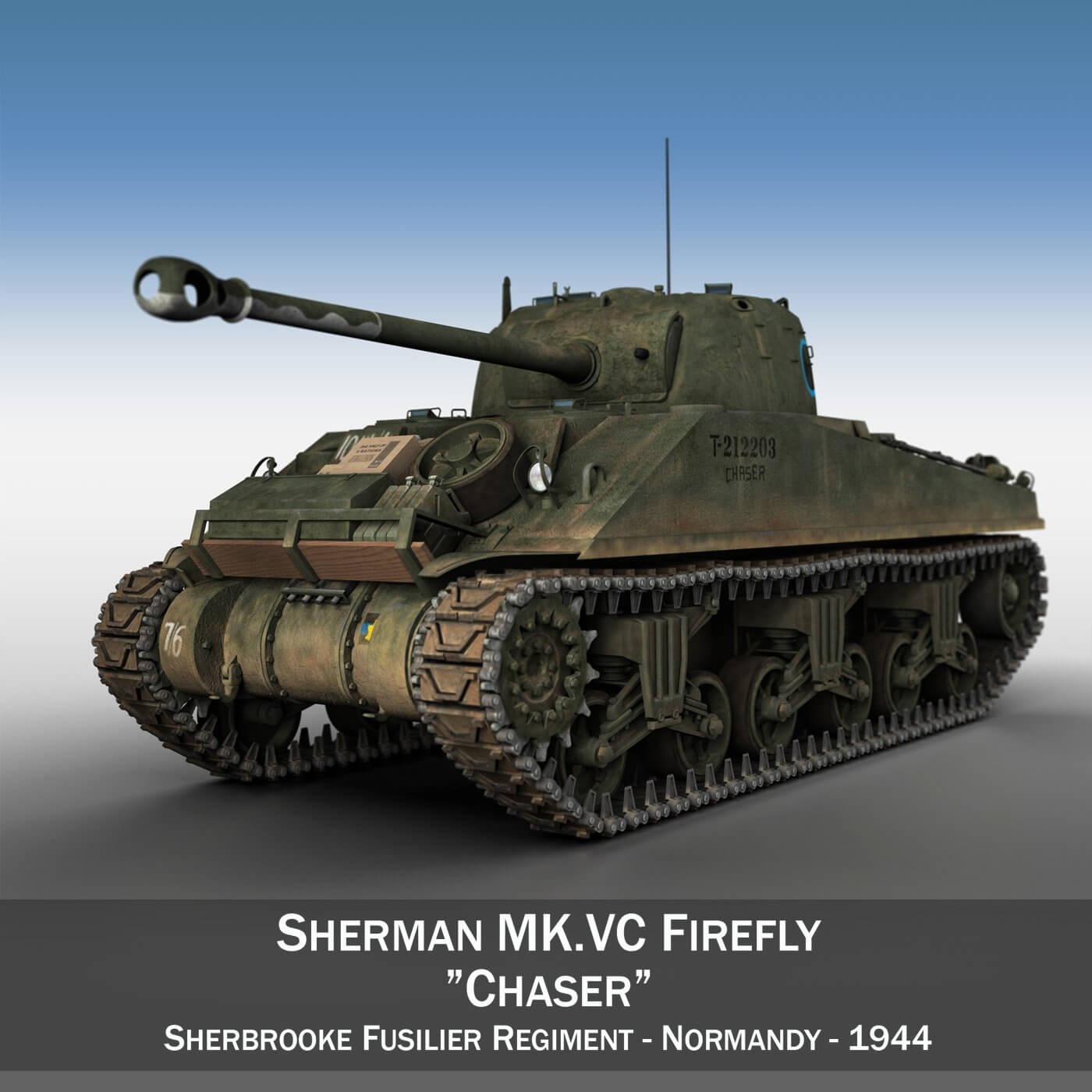 Sherman MK VC Firefly - Chaser 3D Model by panaristi