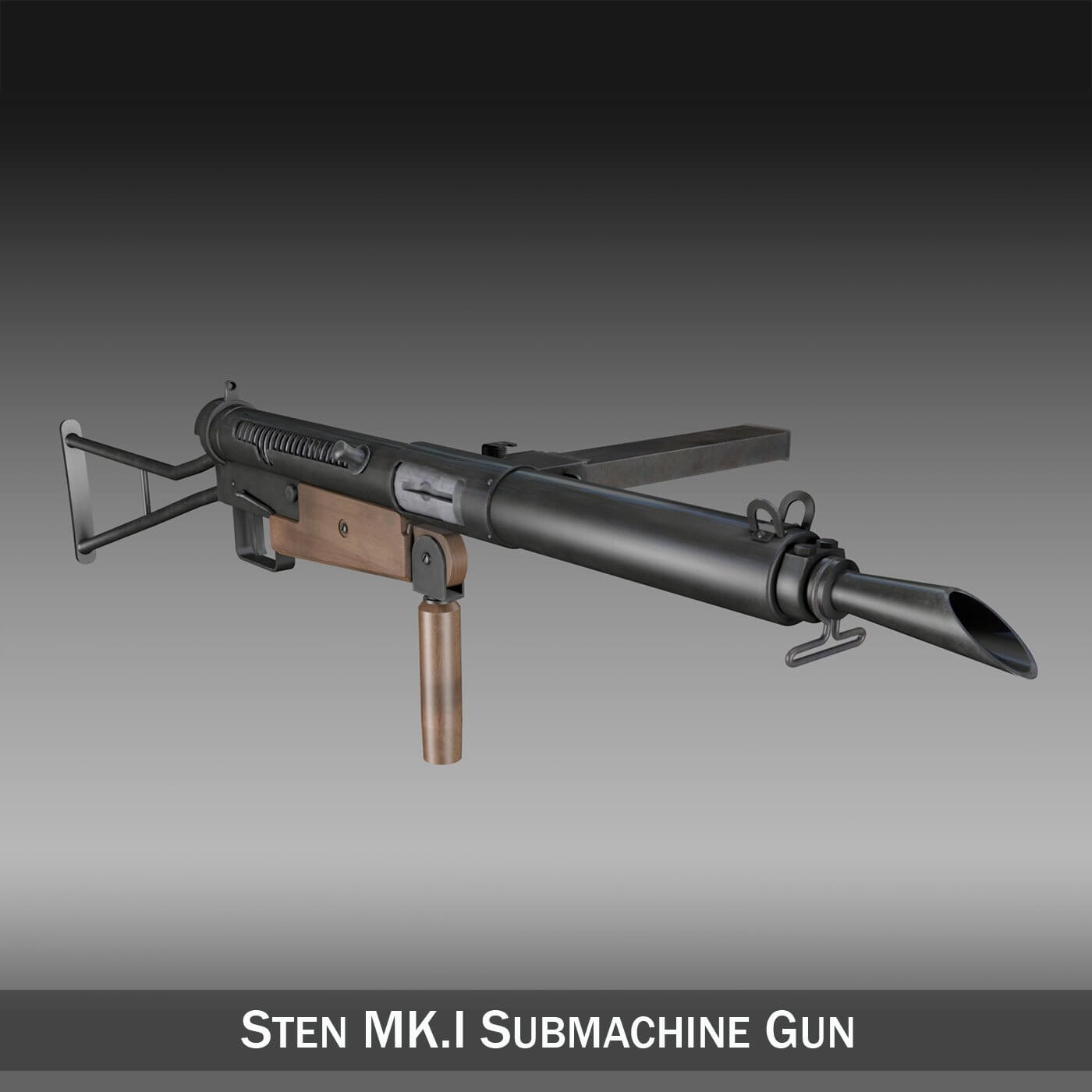 Sten MK.I Submachine Gun - 3D Model by panaristi