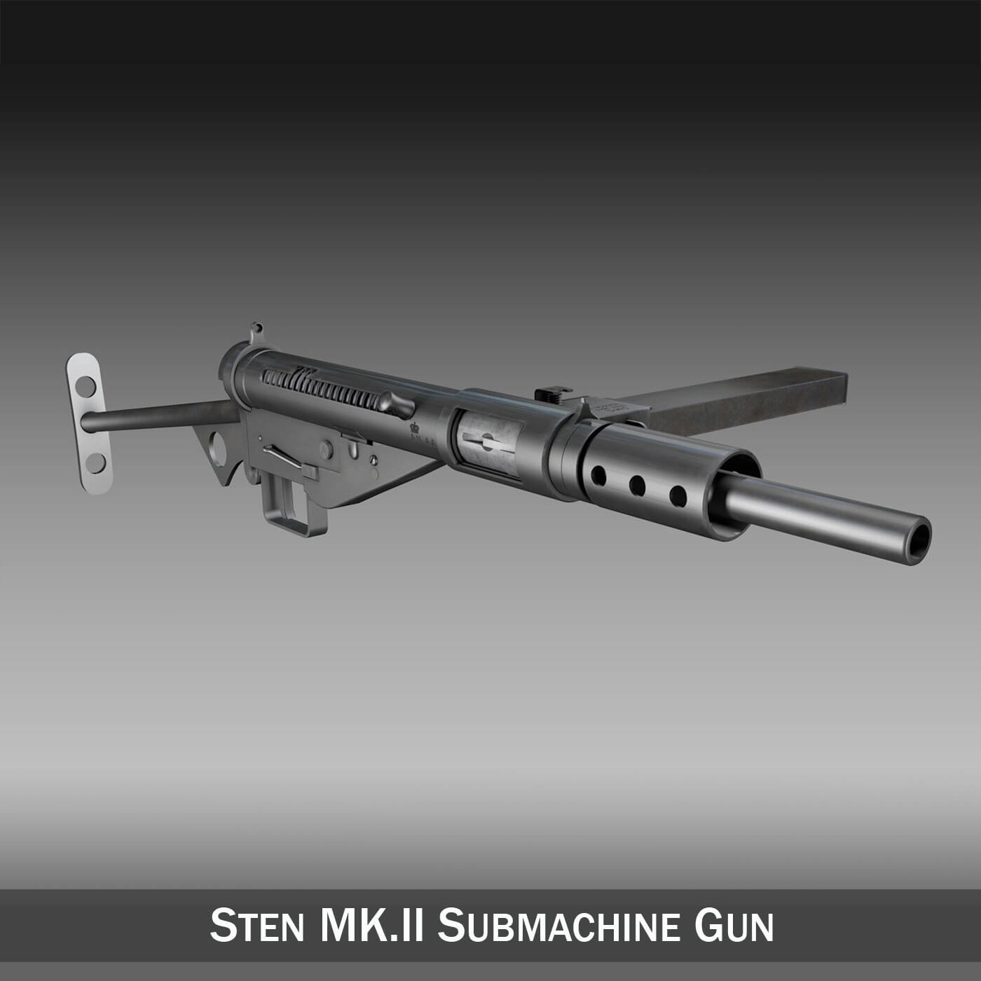 Sten MK.II Submachine Gun - 3D Model by panaristi