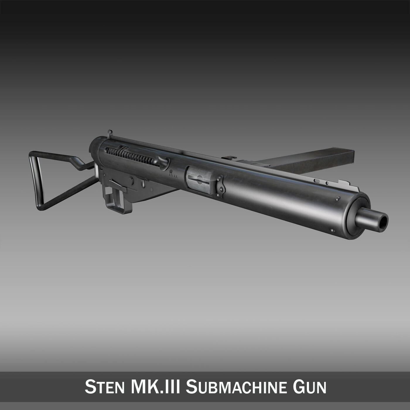 Sten MK.III Submachine Gun - 3D Model by panaristi