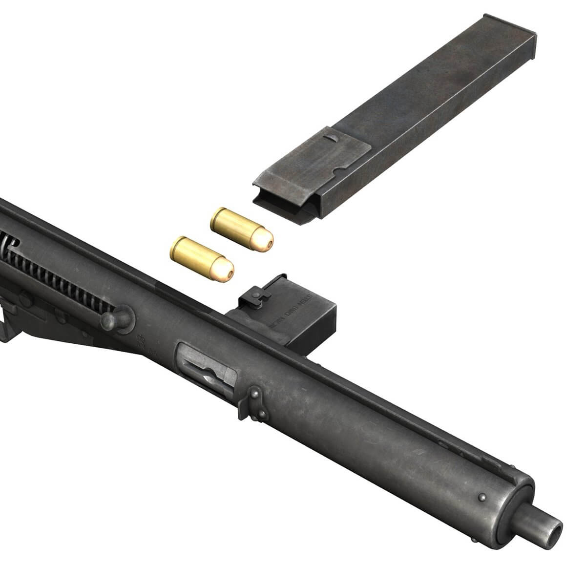 Sten MK.III Submachine Gun - 3D Model by panaristi