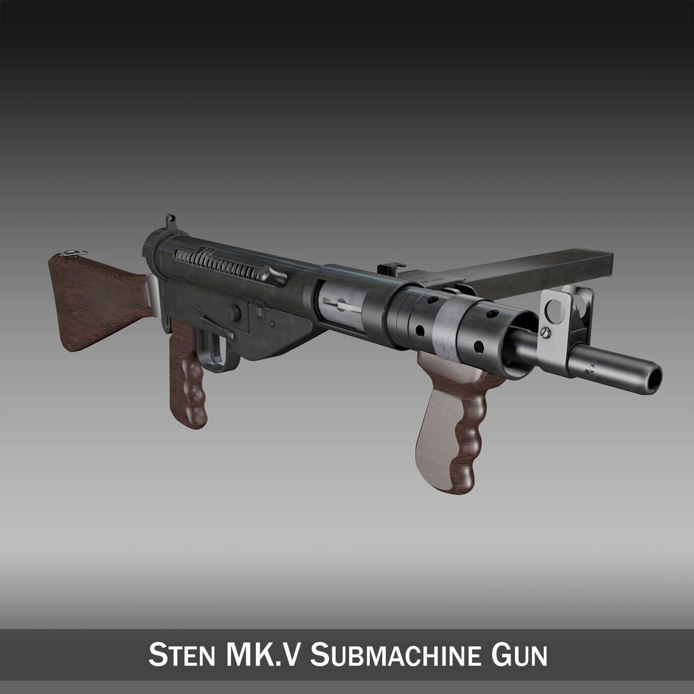 Sten MK.V Submachine Gun - 3D Model by panaristi