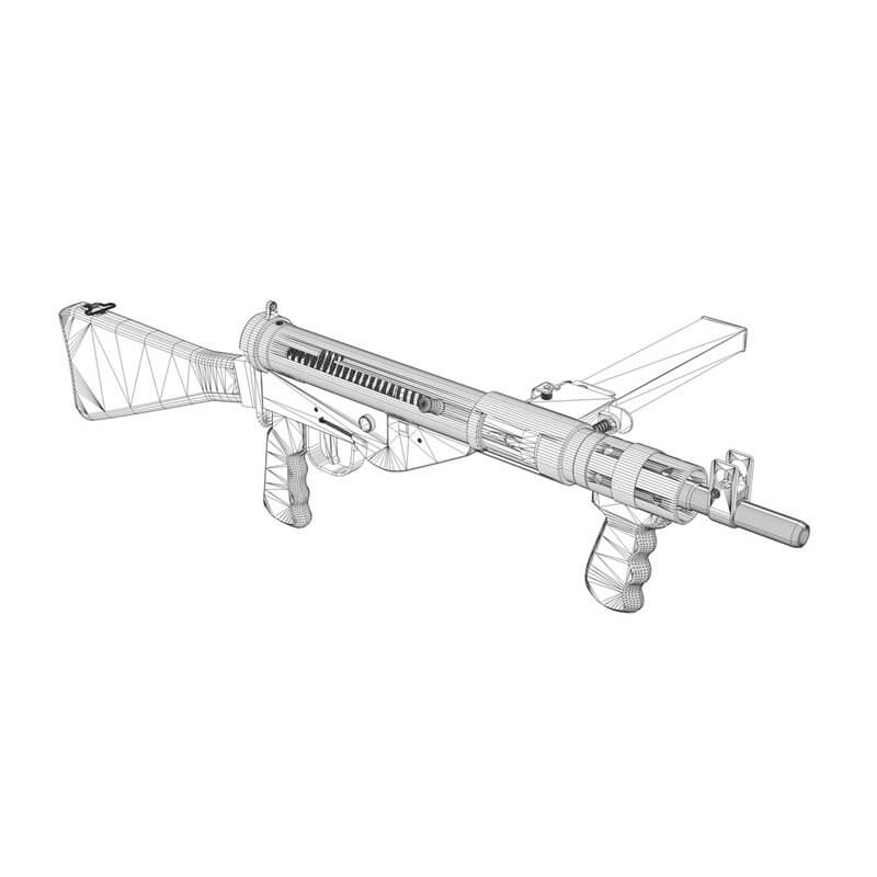 Sten MK.V Submachine Gun - 3D Model by panaristi