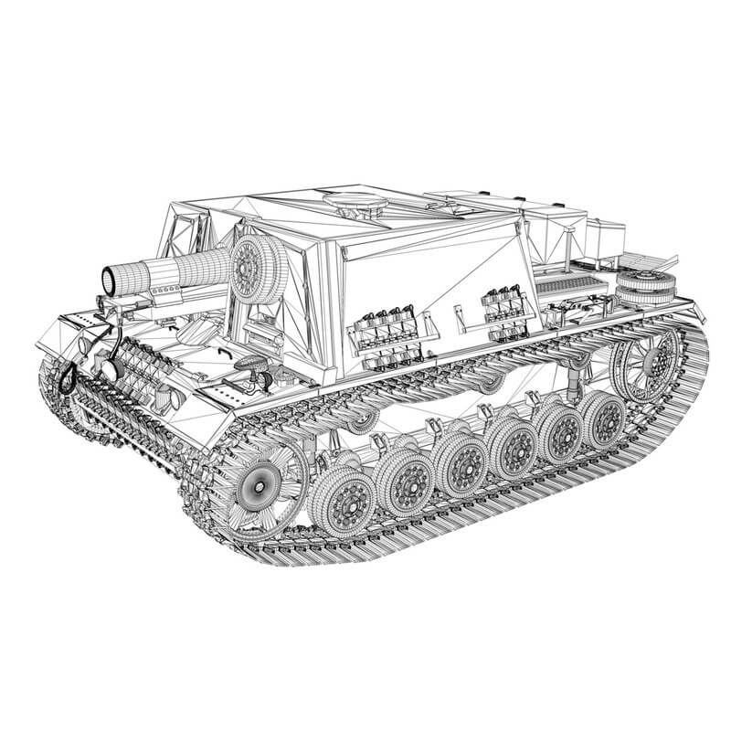 StuIG 33B - Self-propelled Heavy Infantry Gun - G7 3D Model by panaristi
