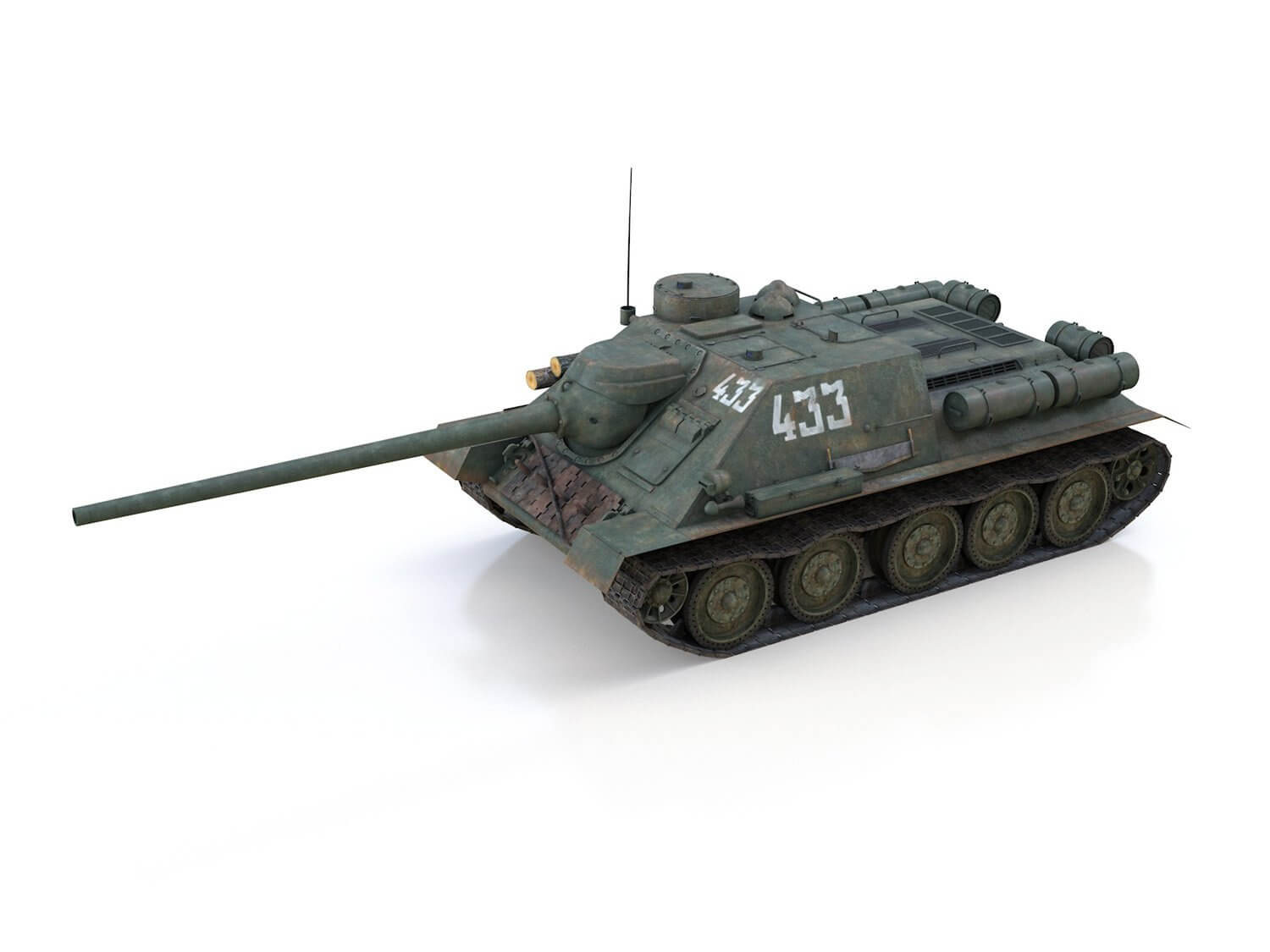 SU-100 - 433 - Soviet Tank Destroyer 3D Model by panaristi