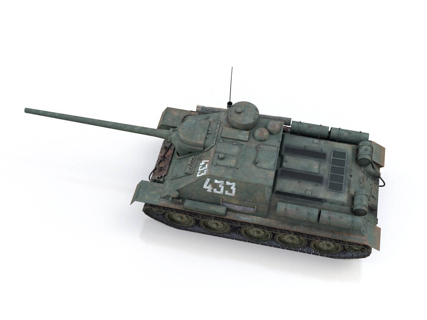 SU-100 - 433 - Soviet Tank Destroyer 3D Model by panaristi