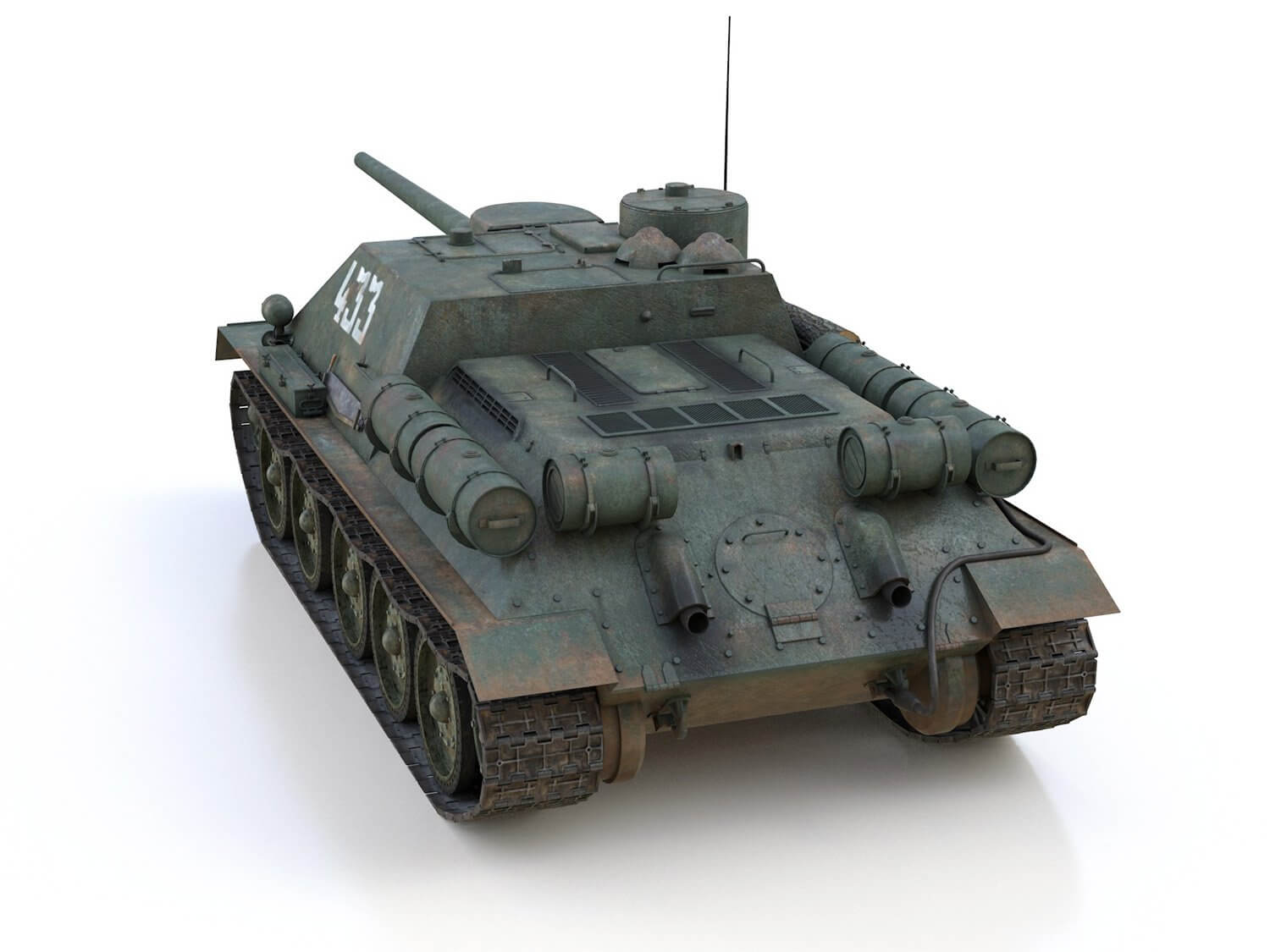 SU-100 - 433 - Soviet Tank Destroyer 3D Model by panaristi