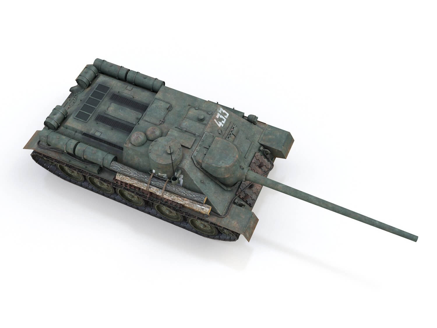 SU-100 - 433 - Soviet Tank Destroyer 3D Model by panaristi