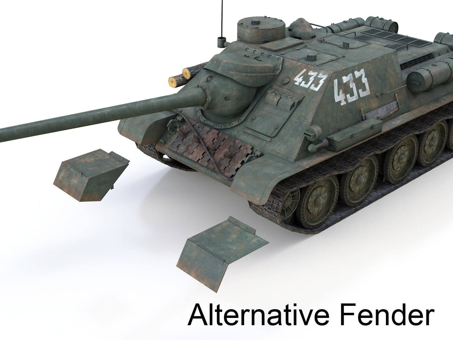 SU-100 - 433 - Soviet Tank Destroyer 3D Model by panaristi