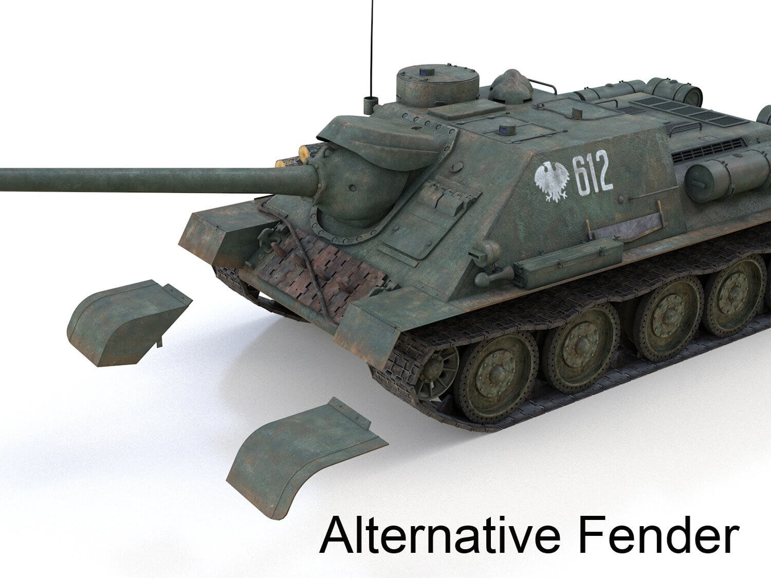 SU-100 - 612 - Soviet Tank Destroyer 3D Model by panaristi
