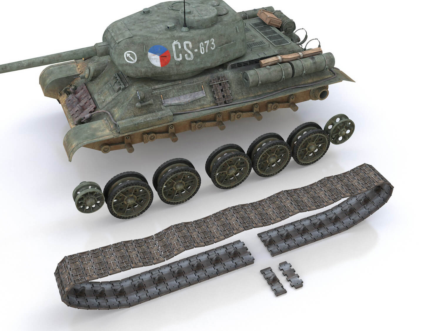 T-34 85 - Soviet Medium Tank - CS673 3D Model by panaristi