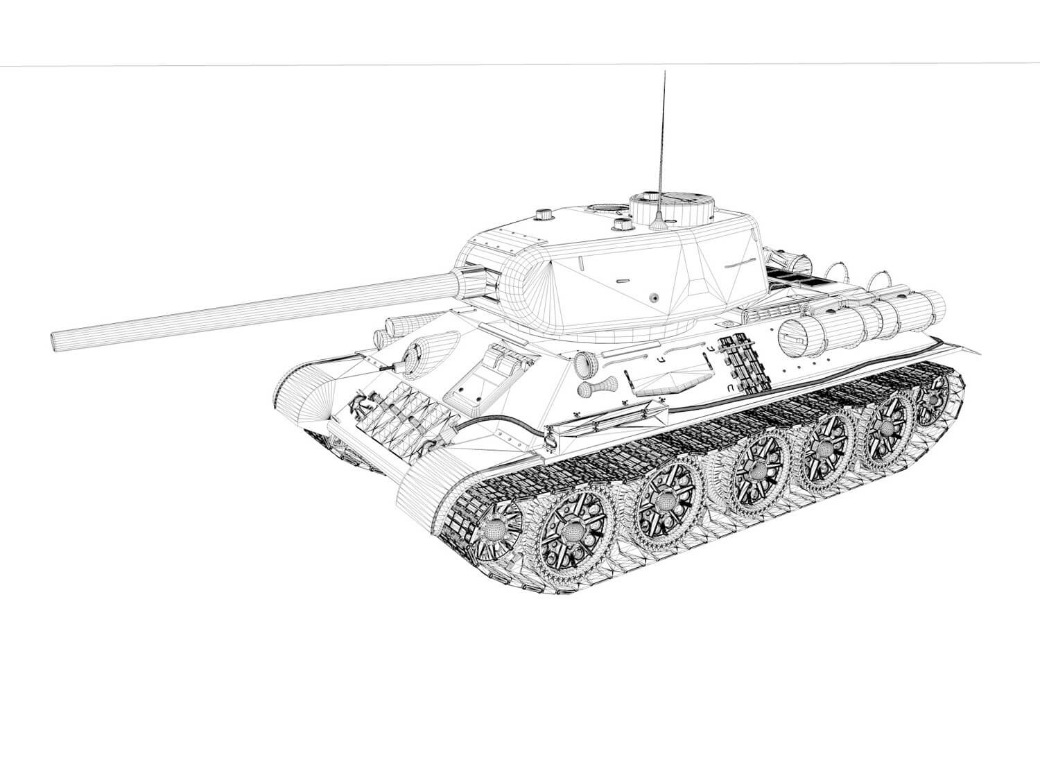T-34 85 - Soviet Medium Tank - CS673 3D Model by panaristi