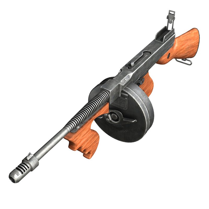 Thompson Submachine Gun - Collection 3D Model by panaristi