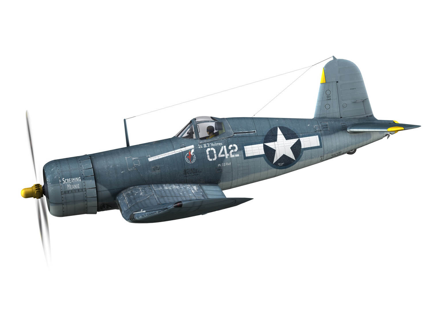 Vought F4U-1A Corsair - 042 3D Model by panaristi