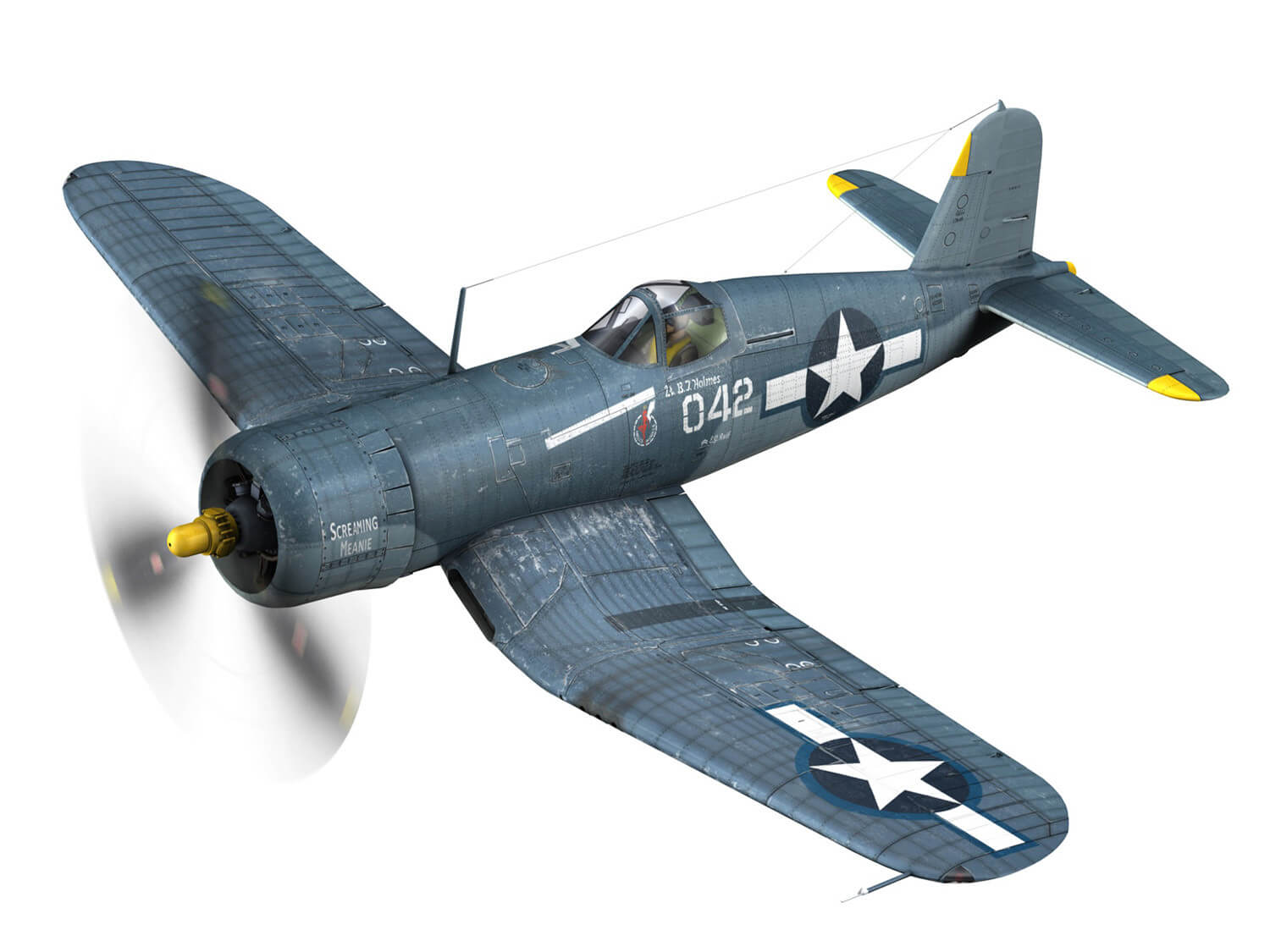 Vought F4U-1A Corsair - 042 3D Model by panaristi