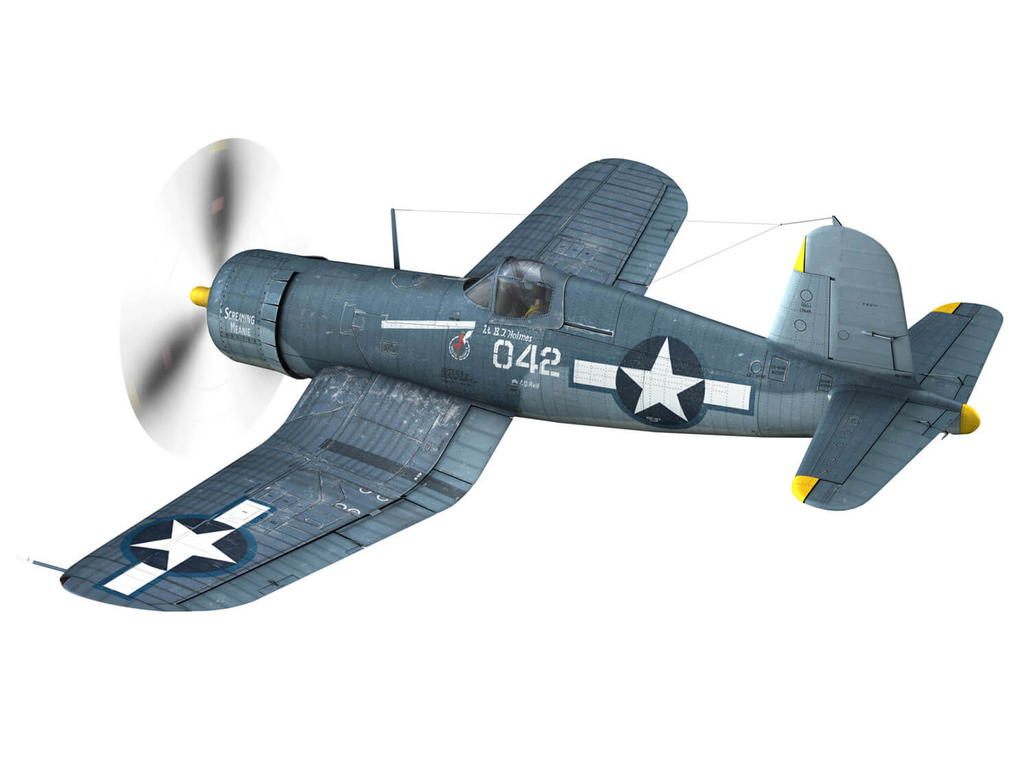 Vought F4U-1A Corsair - 042 3D Model by panaristi
