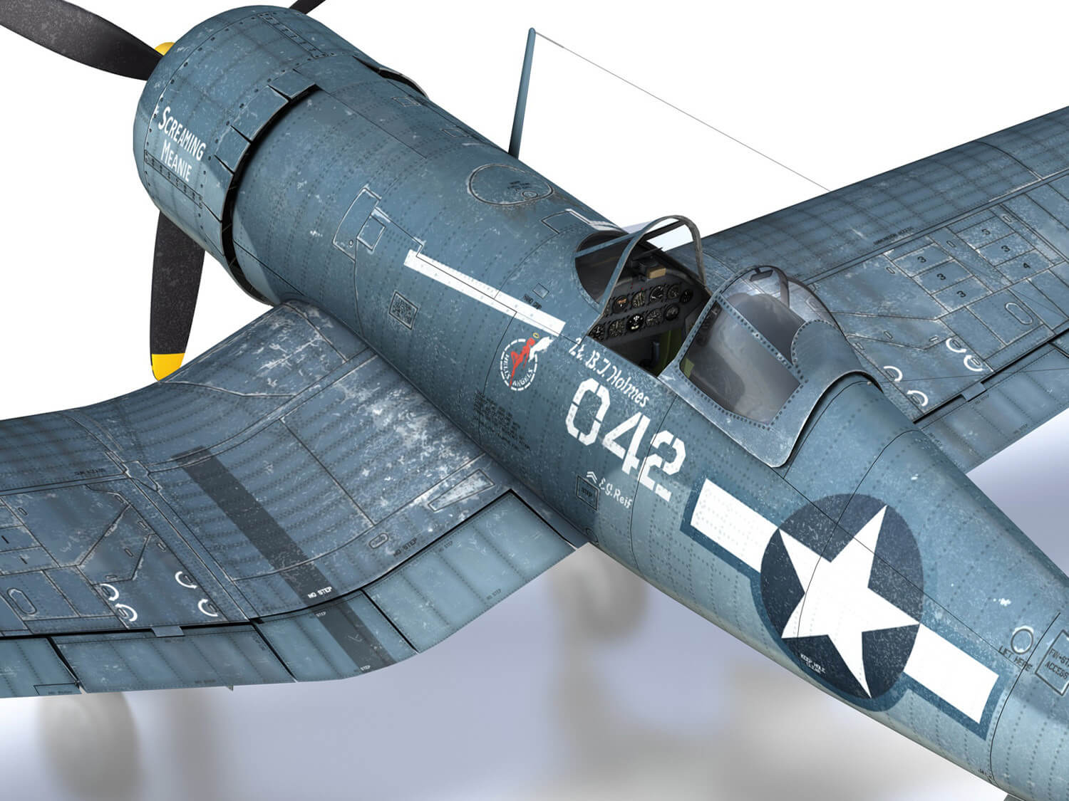Vought F4U-1A Corsair - 042 3D Model by panaristi