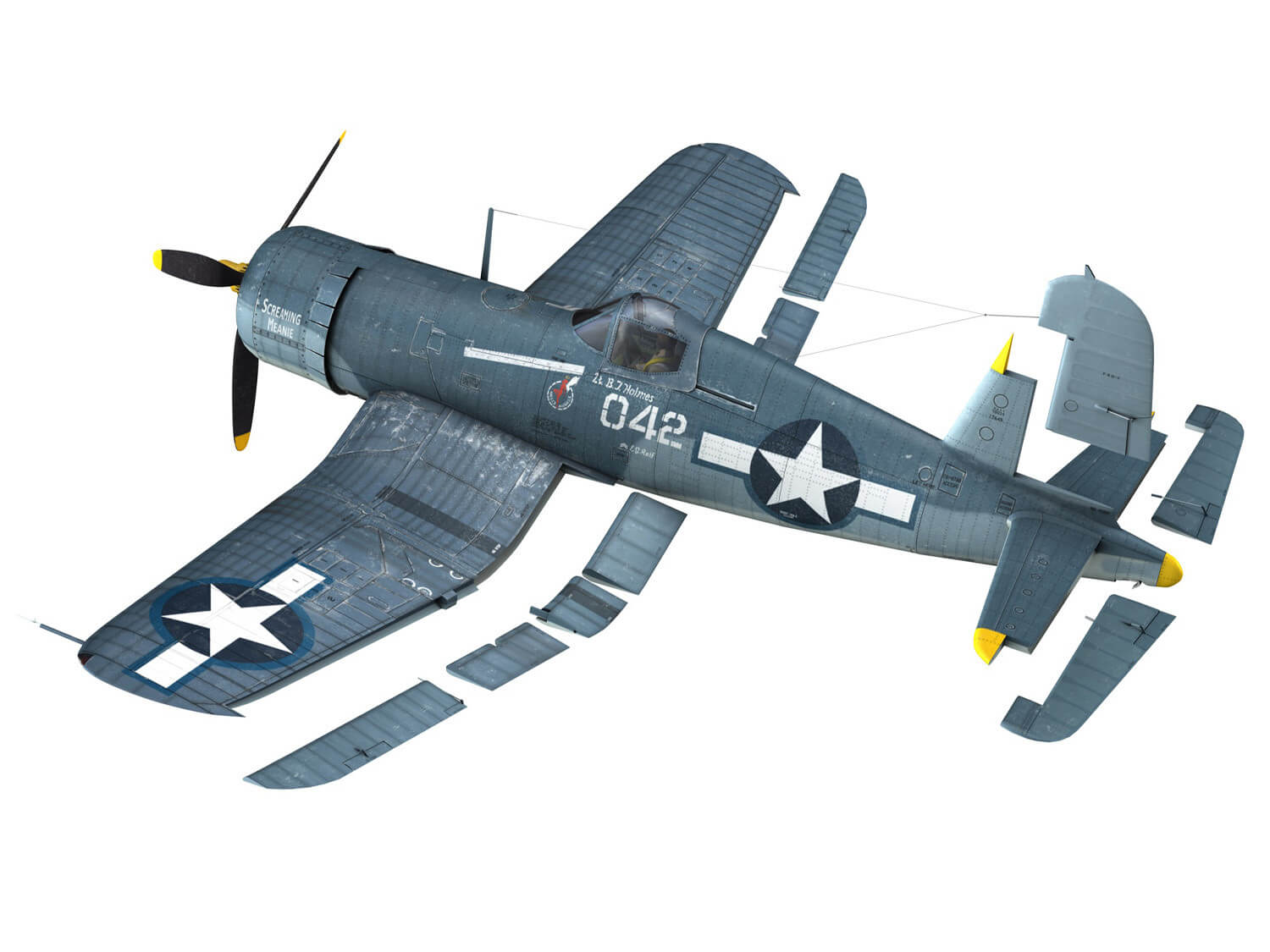 Vought F4U-1A Corsair - 042 3D Model by panaristi