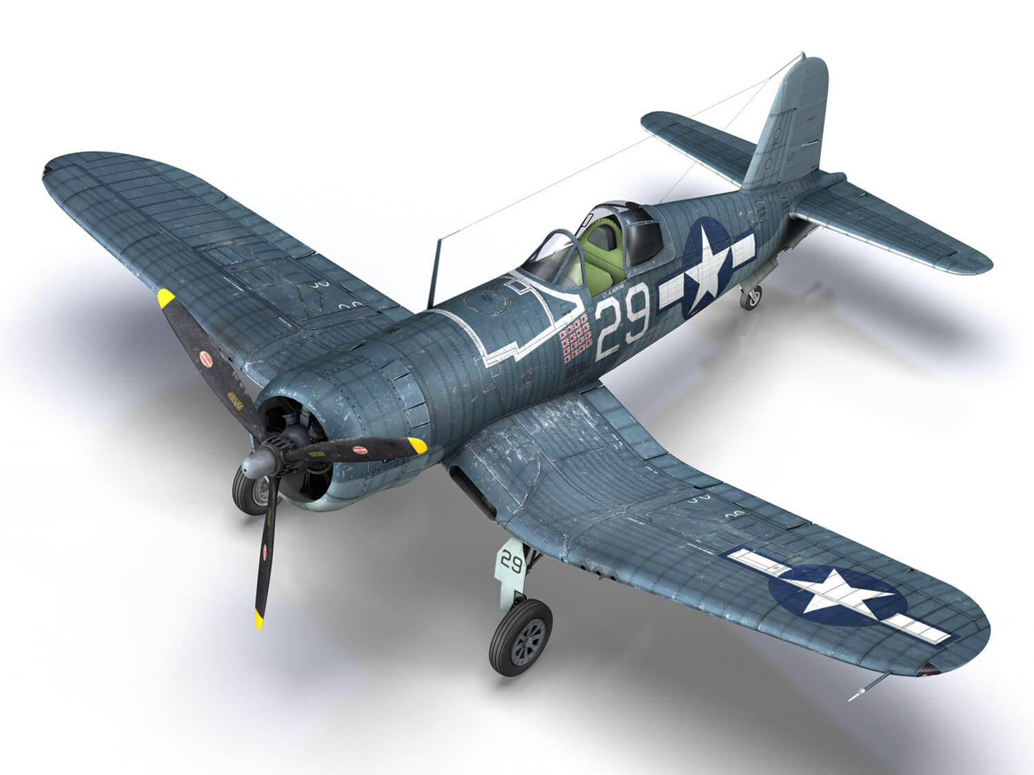 Vought F4U-1A Corsair - 29 3D Model by panaristi