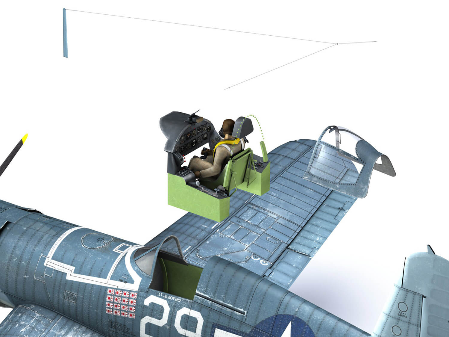 Vought F4U-1A Corsair - 29 3D Model by panaristi