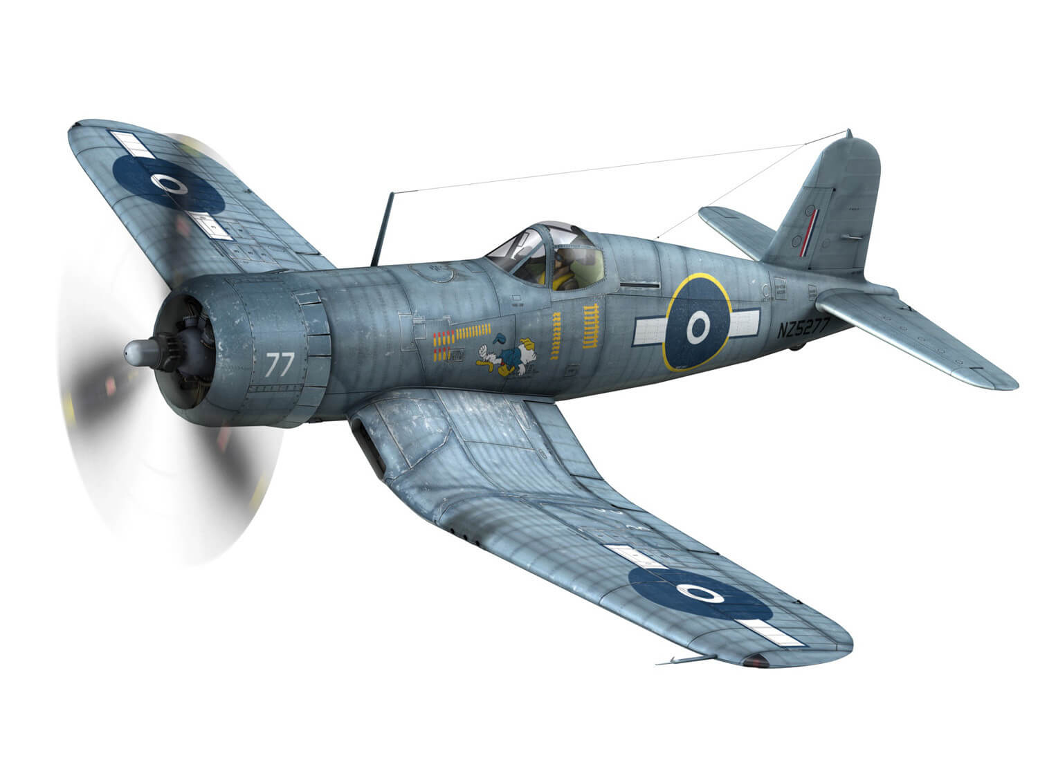 Vought F4U-1A - Corsair - Nz5277 3D Model by panaristi