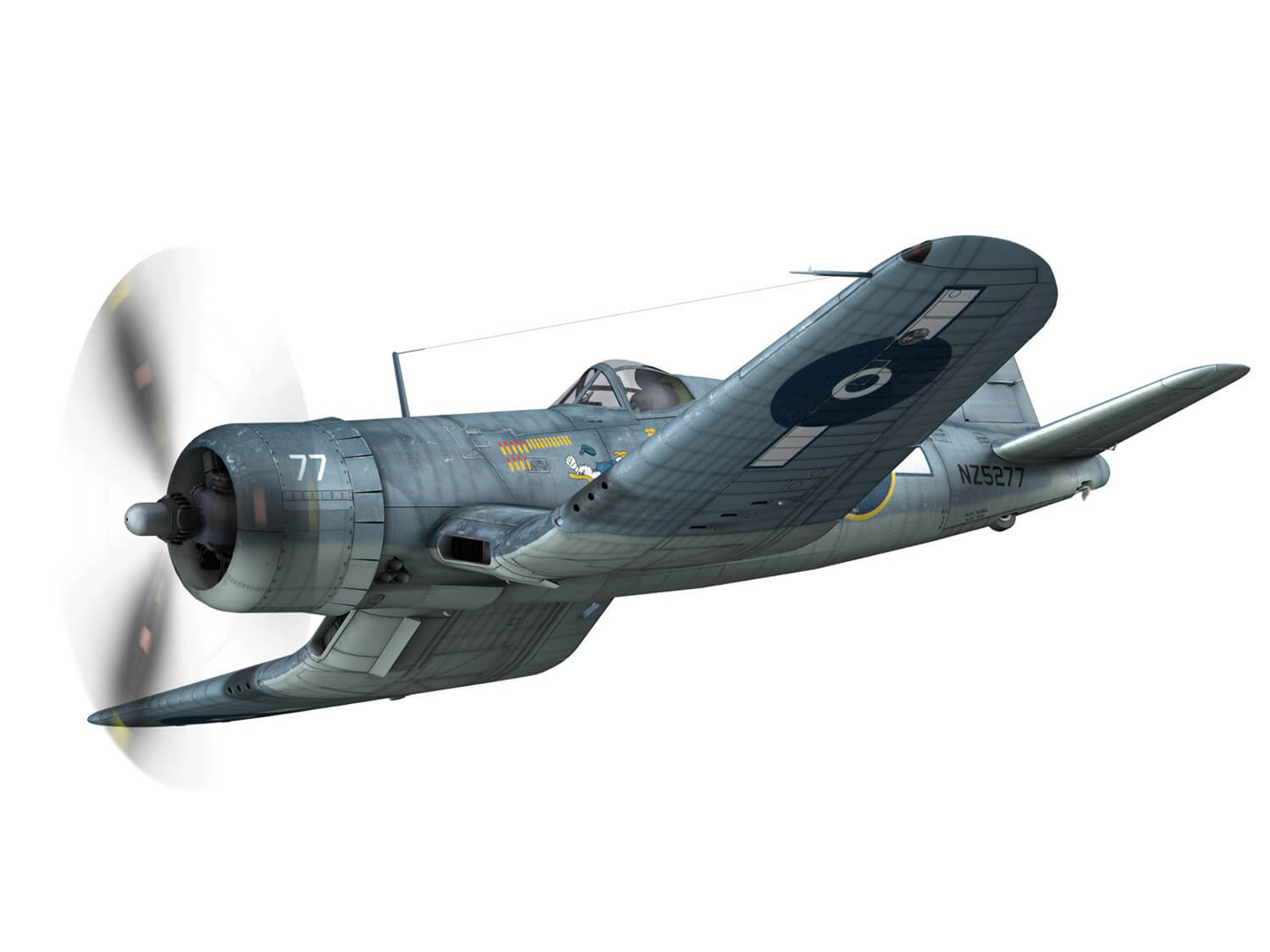 Vought F4U-1A - Corsair - Nz5277 3D Model by panaristi