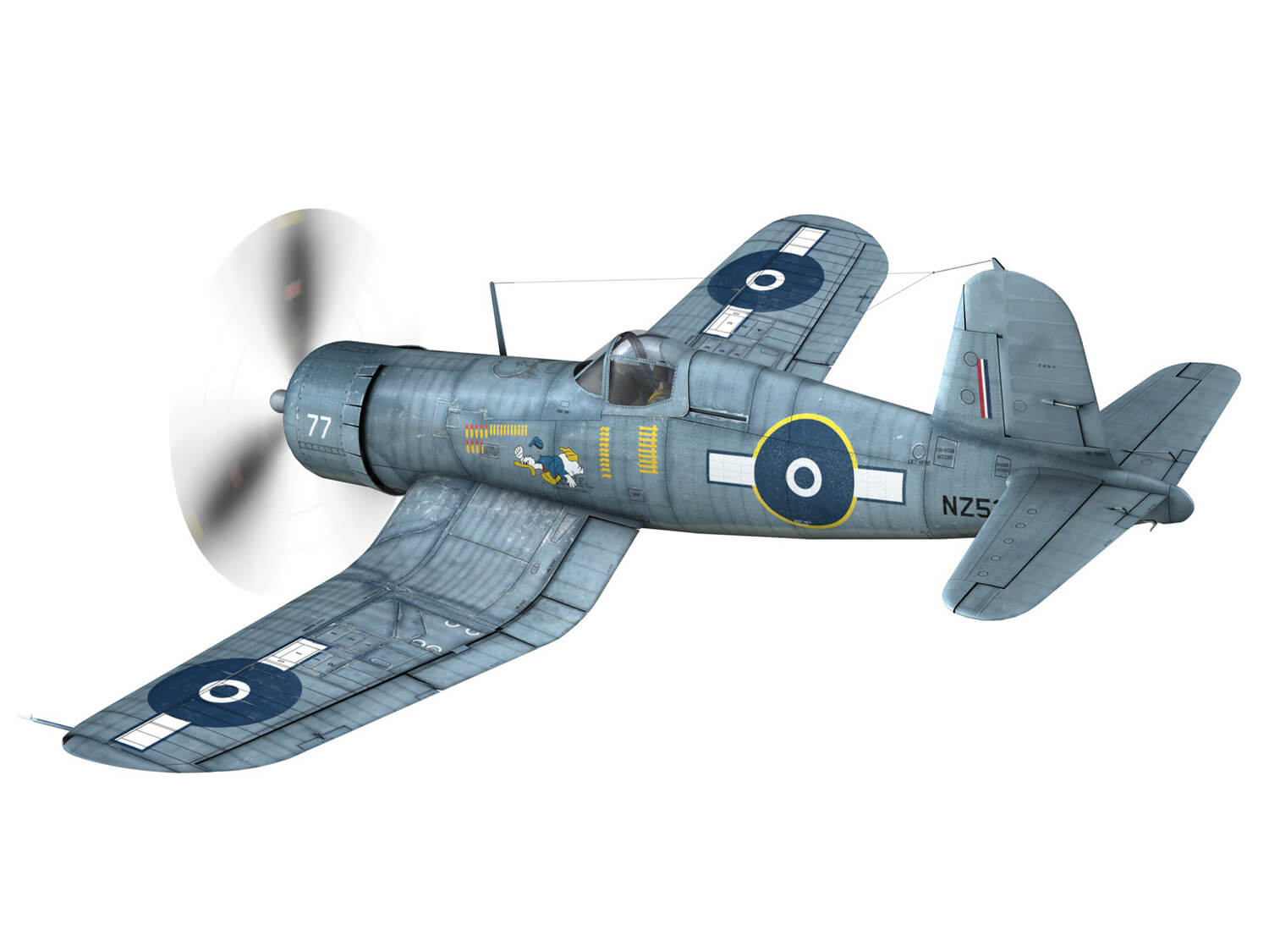 Vought F4U-1A - Corsair - Nz5277 3D Model by panaristi