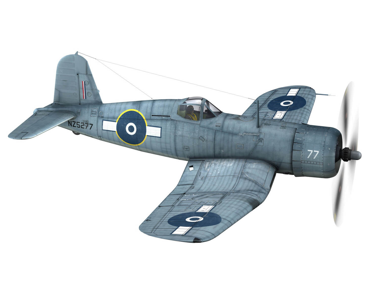 Vought F4U-1A - Corsair - Nz5277 3D Model by panaristi