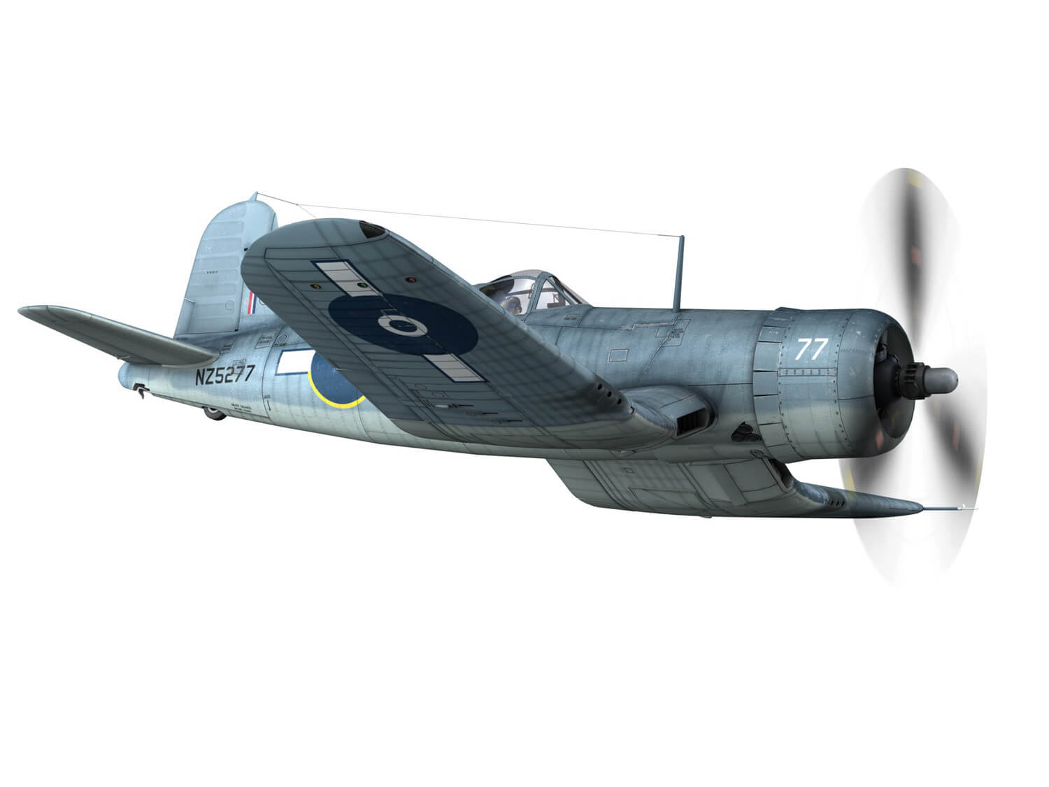 Vought F4U-1A - Corsair - Nz5277 3D Model by panaristi