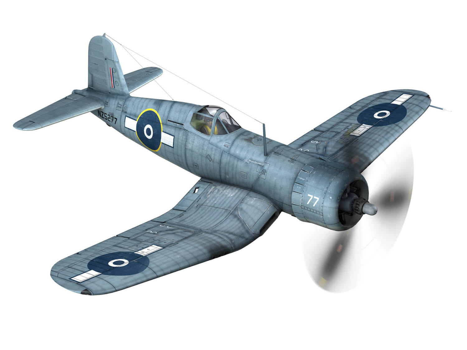 Vought F4U-1A - Corsair - Nz5277 3D Model by panaristi