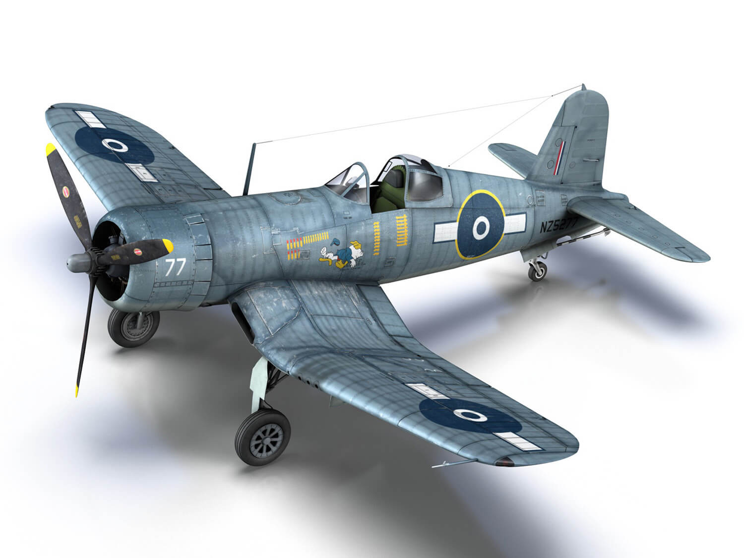 Vought F4U-1A - Corsair - Nz5277 3D Model by panaristi