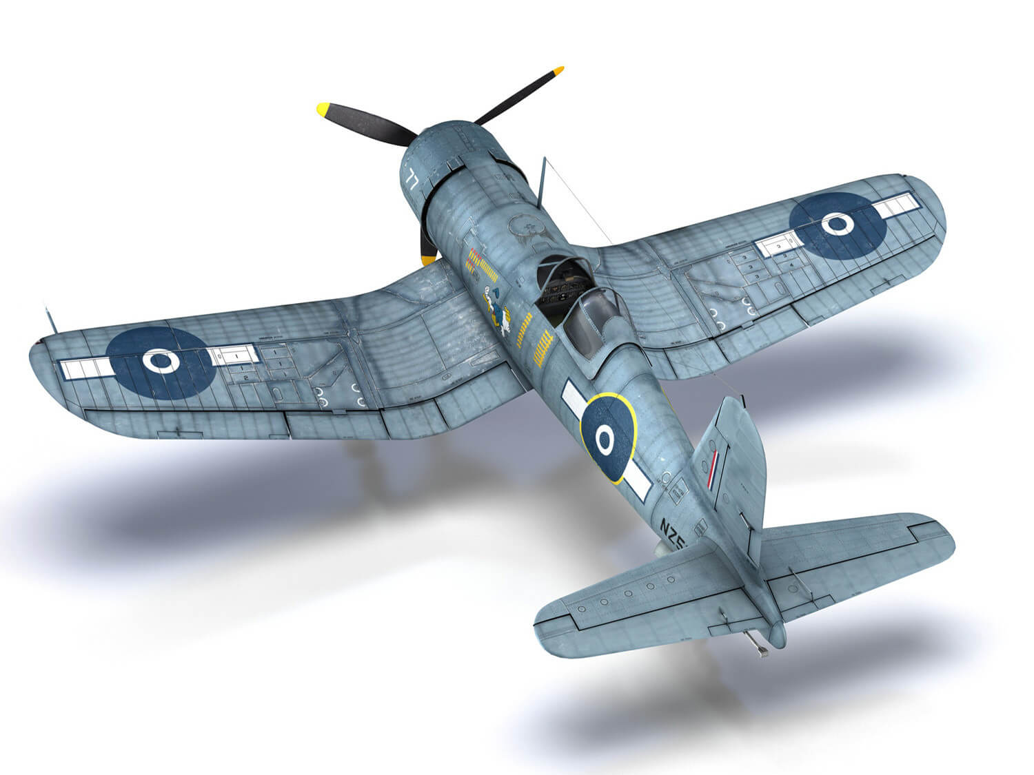 Vought F4U-1A - Corsair - Nz5277 3D Model by panaristi