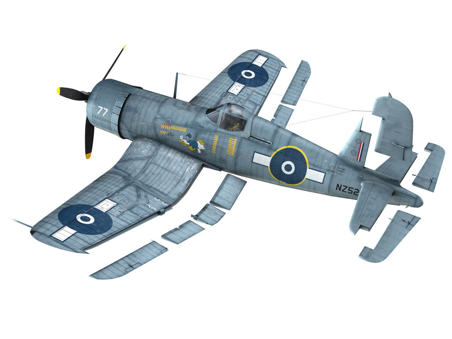 Vought F4U-1A - Corsair - Nz5277 3D Model by panaristi