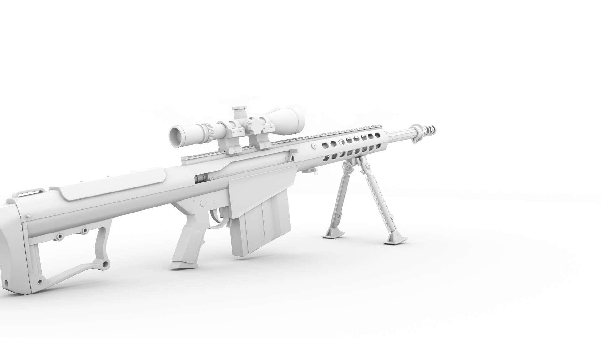 Barrett M107A1 - 3D Model by PanRoussakis