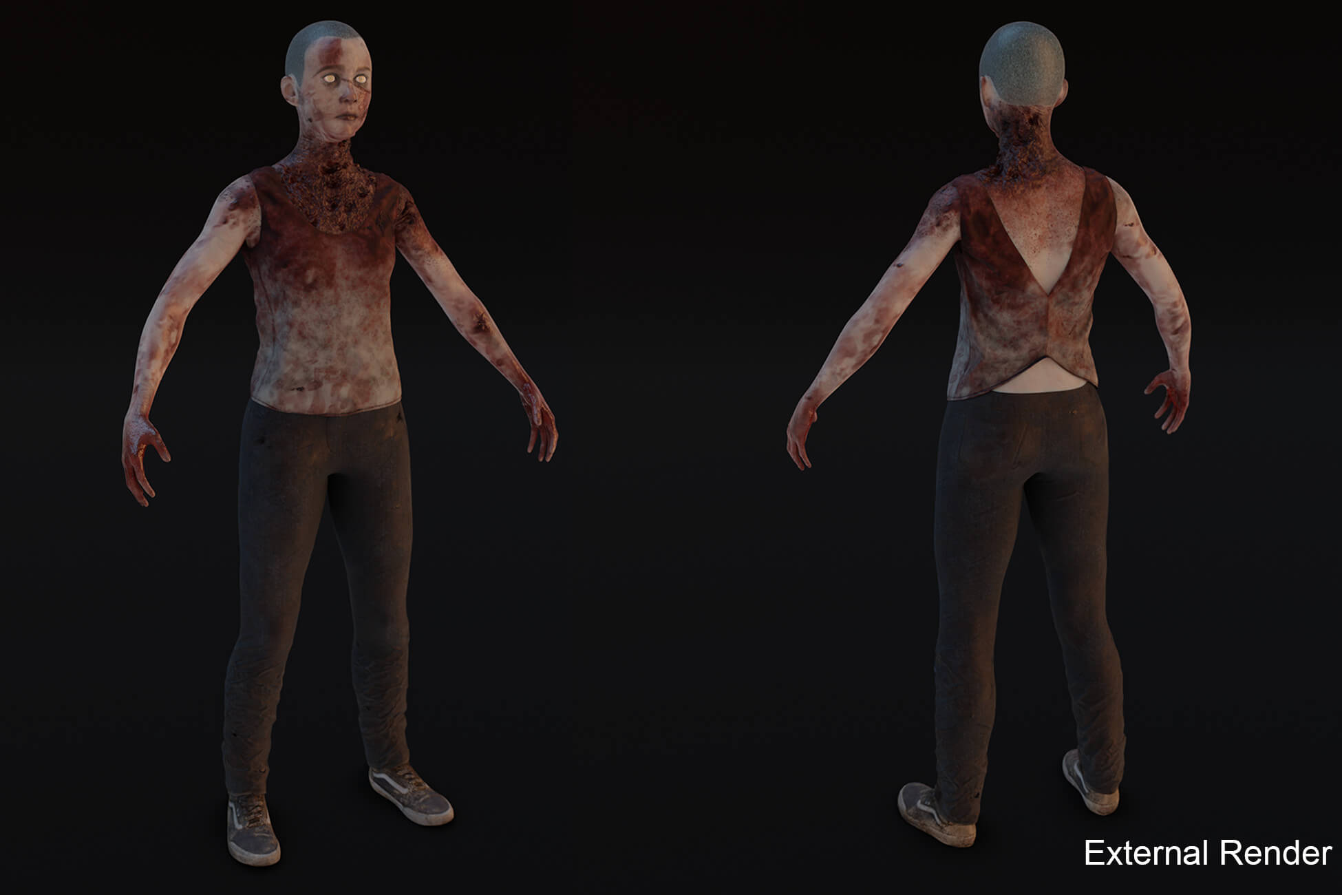 Zombie Woman - 3D Model by Paperwyvern