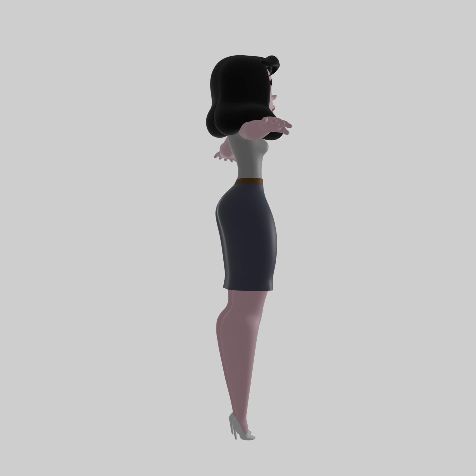 Retro Style Cartoon Women - 3D Model by Papriko