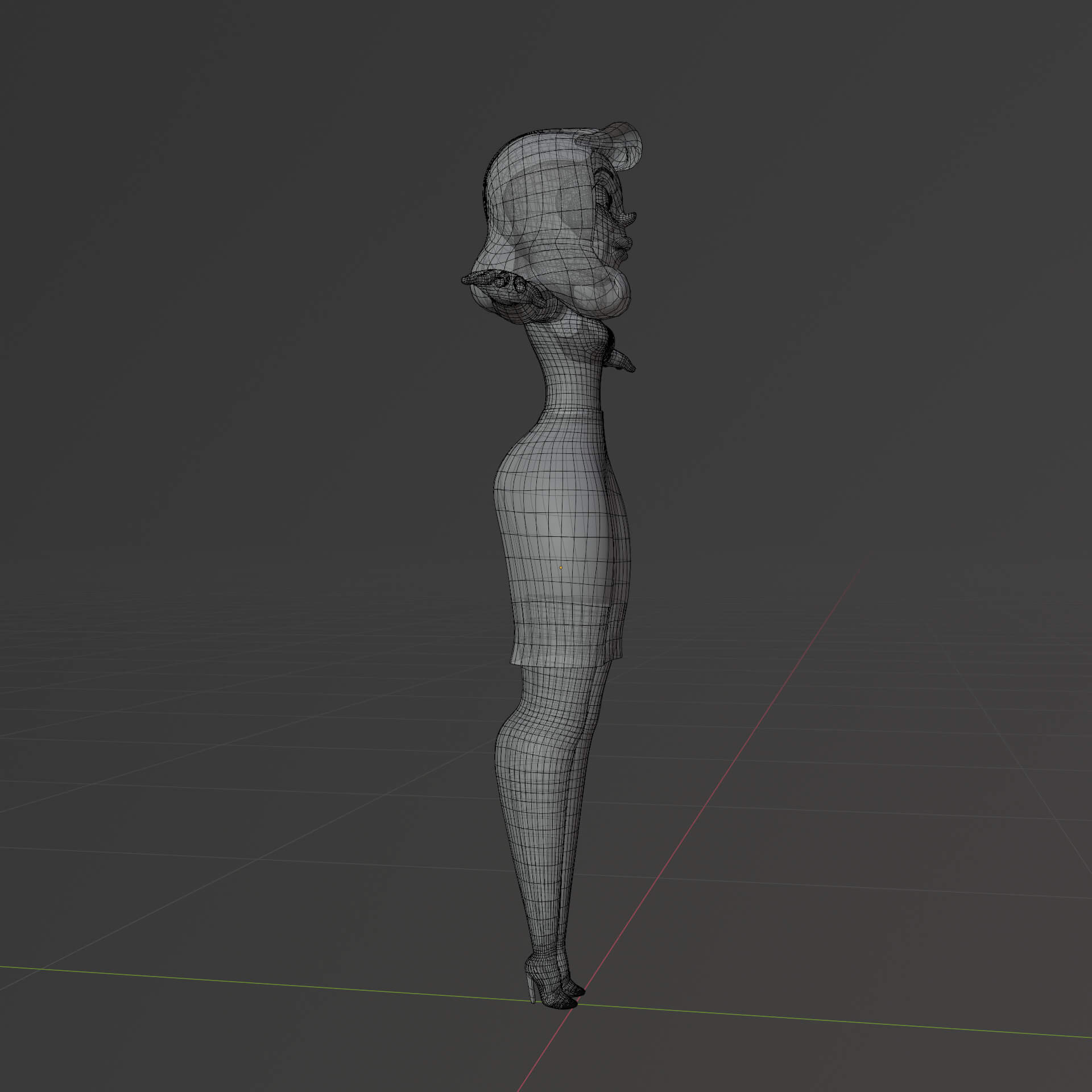 Retro Style Cartoon Women - 3D Model by Papriko