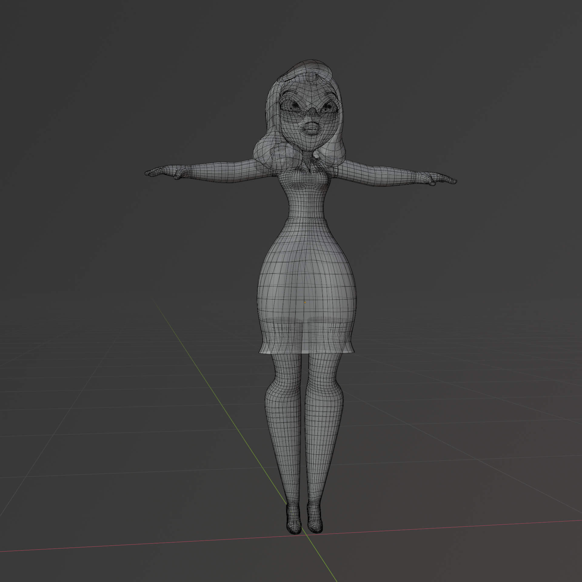 Retro Style Cartoon Women - 3D Model by Papriko