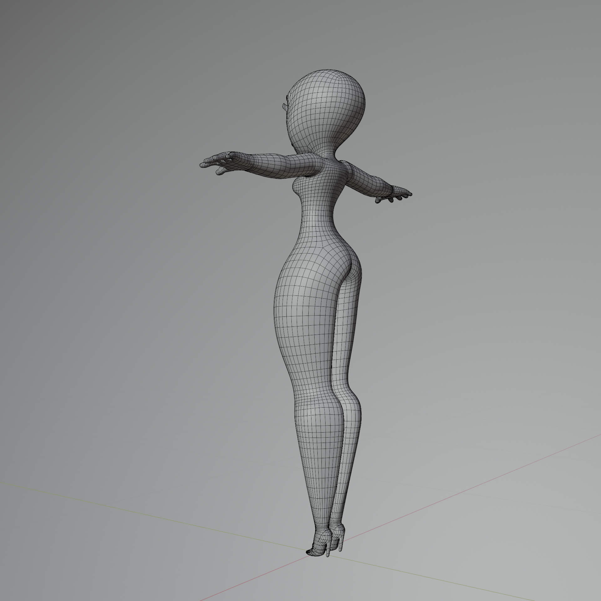 Retro Style Cartoon Women - 3D Model by Papriko