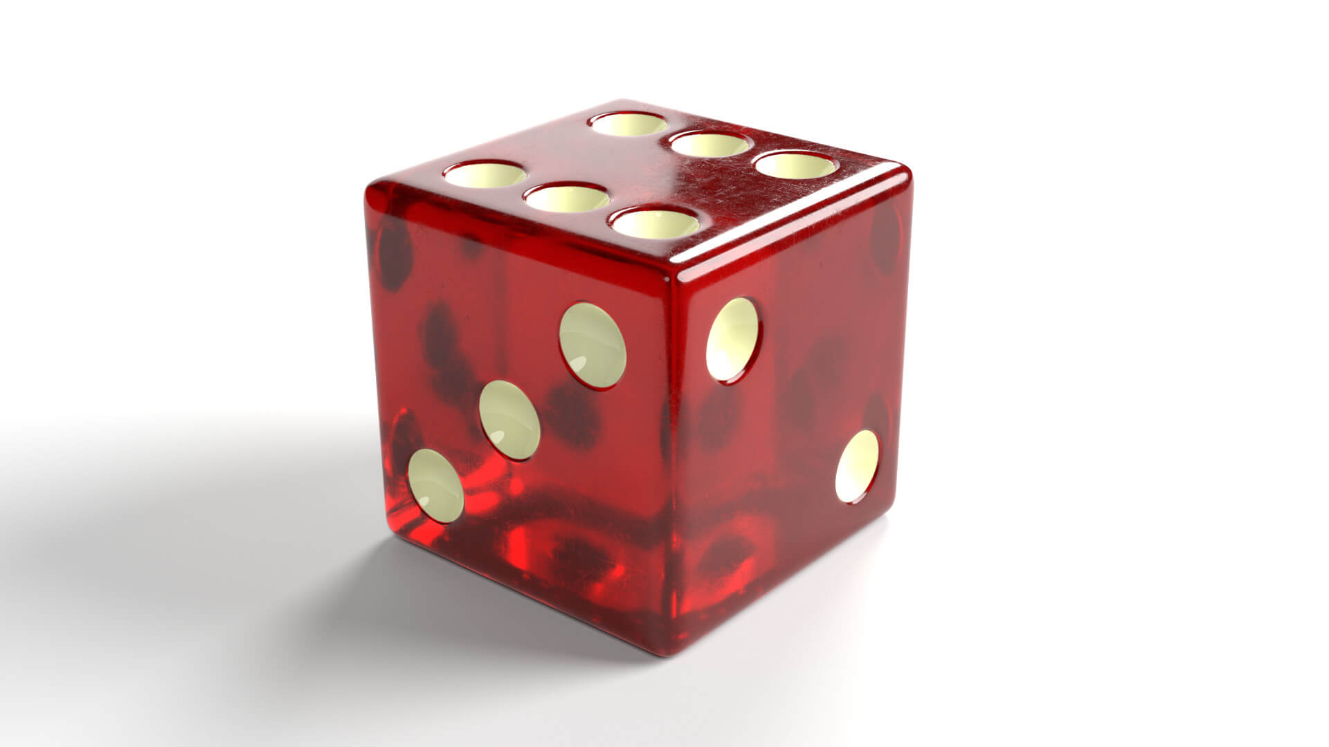 Dice Transparent Red - 3D Model by parfe