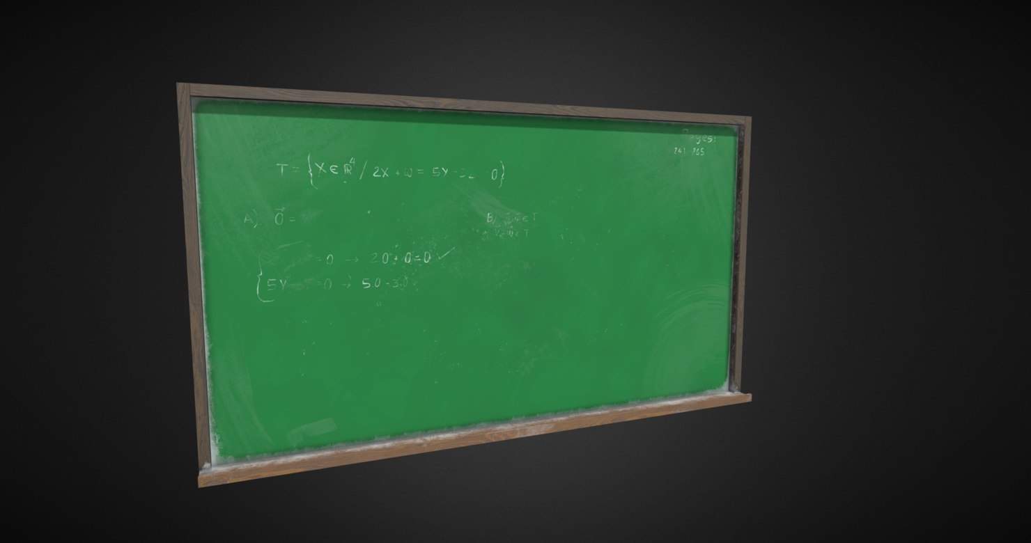 Green Chalkboard - 3D Model by Parzival