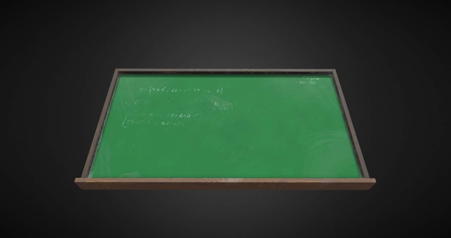 Green Chalkboard - 3D Model by Parzival