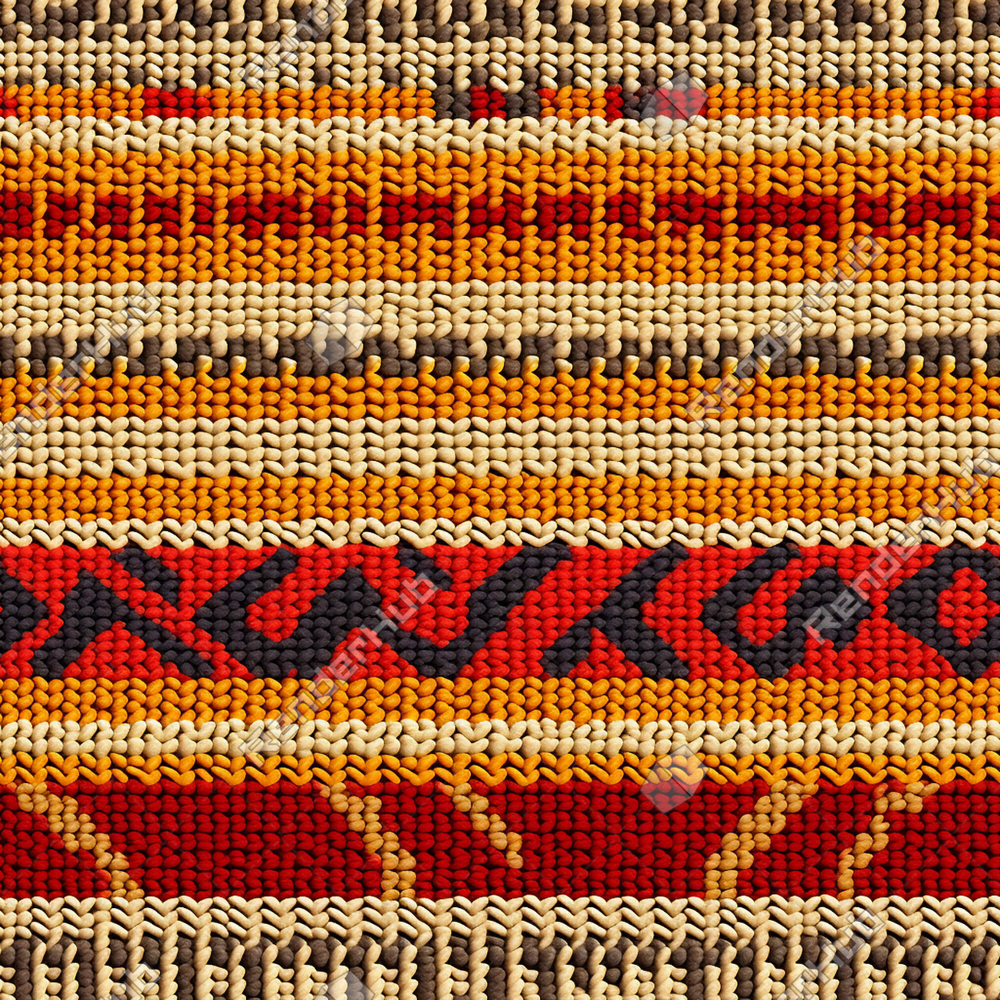 Inca Style Knit Seamless Pattern - Stock Image by PatternClipArtsJSK