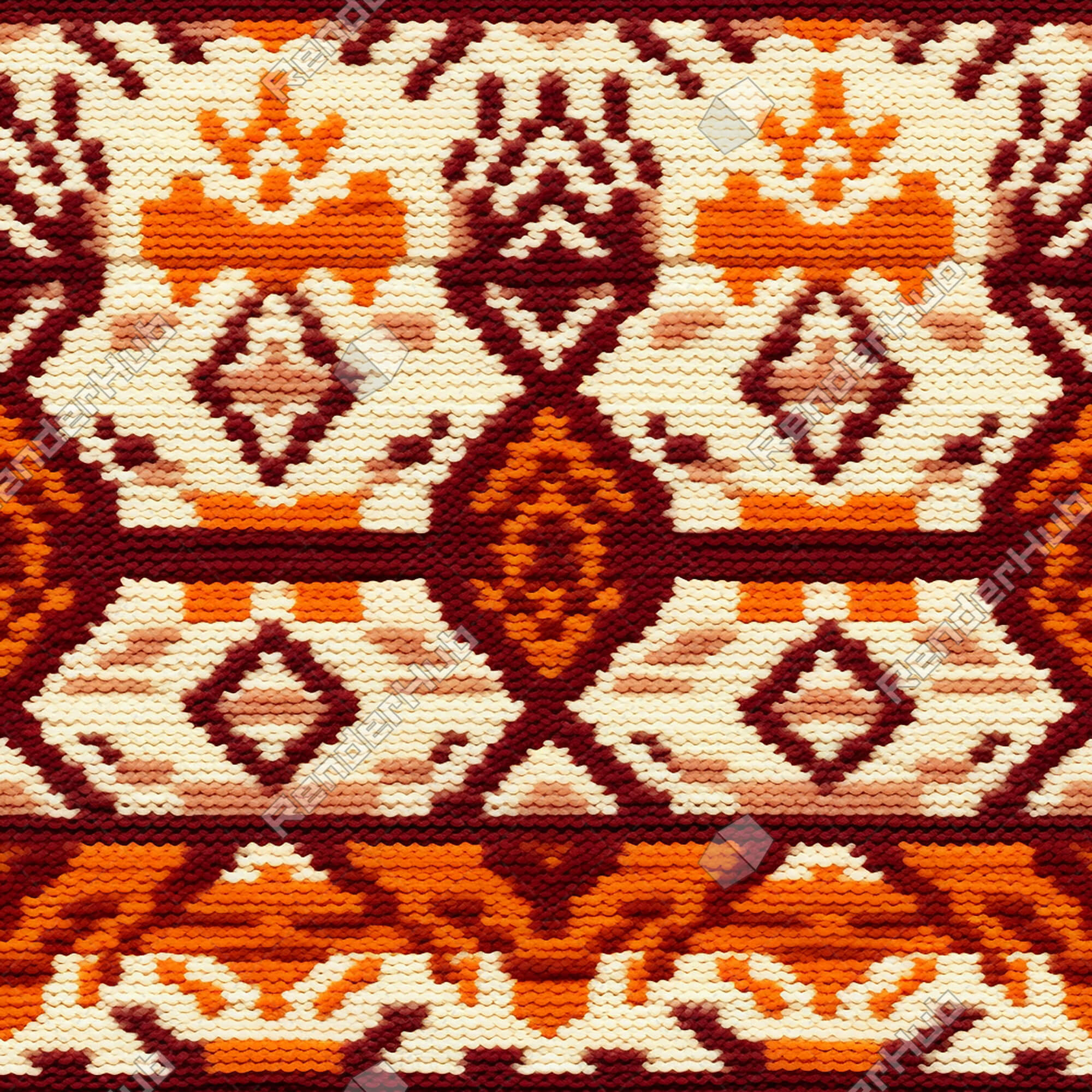 Inca Style Knit Seamless Pattern - Stock Image by PatternClipArtsJSK