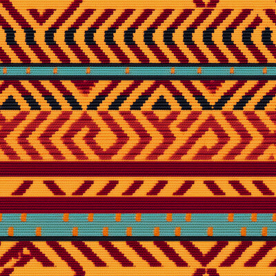 Inca Style Knit Seamless Pattern - Stock Image by PatternClipArtsJSK