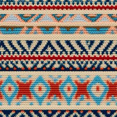 Inca Style Knit Seamless Pattern - Stock Image by PatternClipArtsJSK